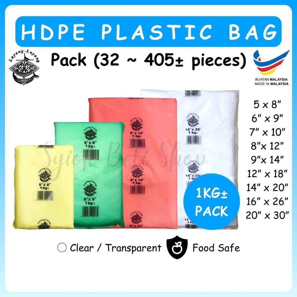 HD 1kg ± Plastic Bag HDPE (Thick) Food & Beverage Packaging | Shopee ...