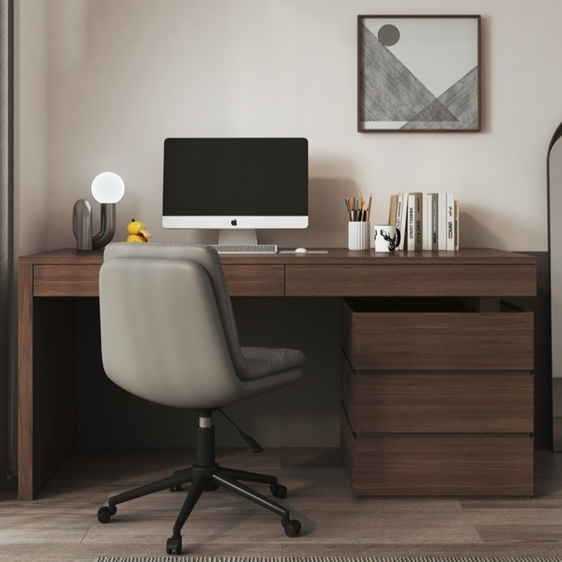 Office Table With Cabinet Study Table Bookshelf Nordic Integrated Small ...