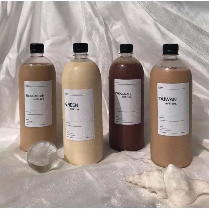 Plastic milk tea bottle 1000ml with 28mm plastic cap 1 liter plastic ...