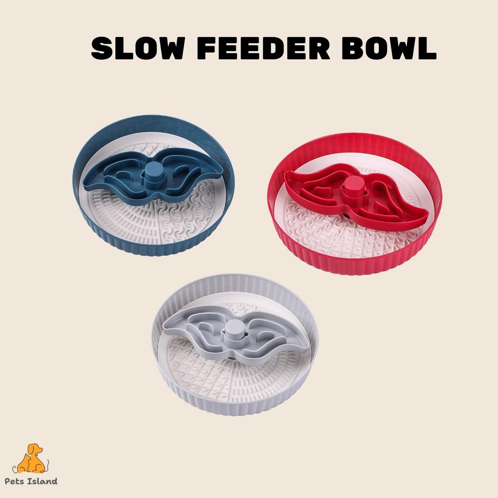 Pet Slow Feeder Bowl 2 in 1 Slow Eating and Licking Rotating Bowl for ...