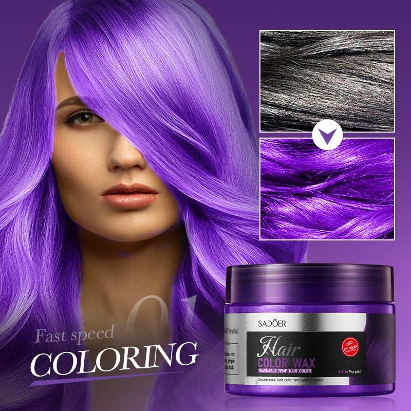 SADOER Purple Temporary Hair Color Wax – Stylish PURPLE Tint for Bold ...