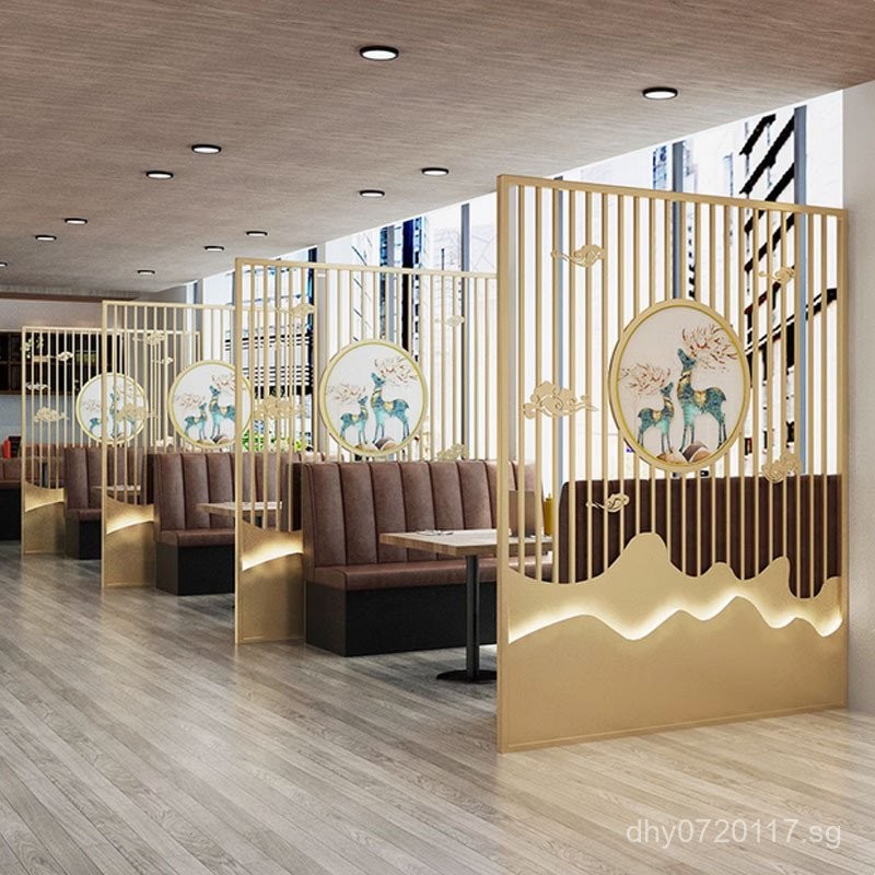 Hot Pot Restaurant Partition Screen Iron Art Divider Dining Room Booth ...