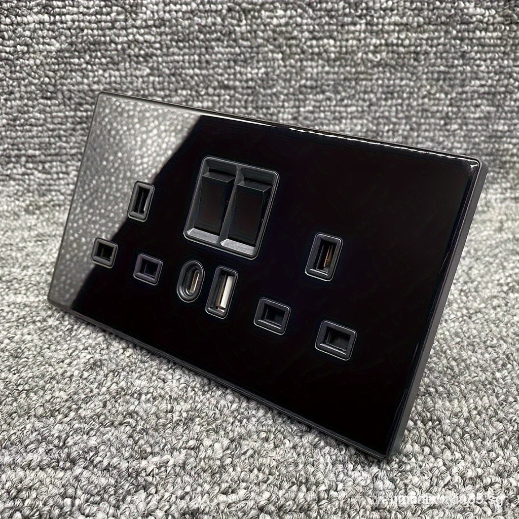 Double Switched Socket With 1 USB & Type C Charging Ports, 2 Gang 13 ...