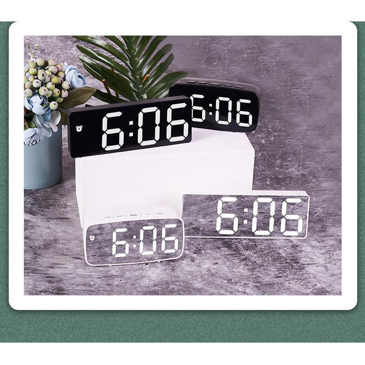 Sound Control Mirror LED Digital Clock Table Clock Alarm Clock LED ...