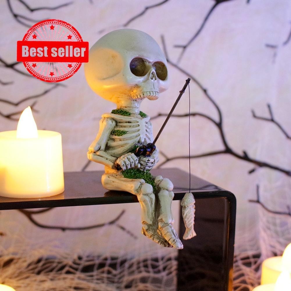 Halloween Movable Skeleton Fake Human Skull Bones Halloween Party Props ...