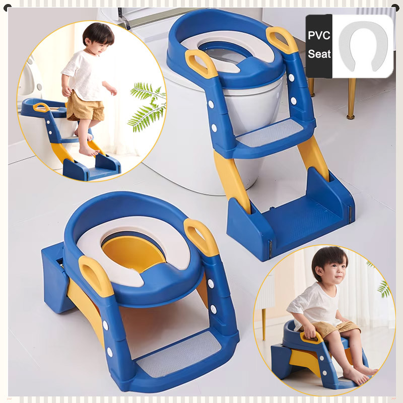 Kids Potty Ladder Adjustable FoldablePotty Training Seat with Ladder ...