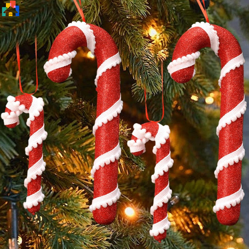 14/25.5cm Large Red White Stripes Candy Cane for Christmas Tree Hanging ...