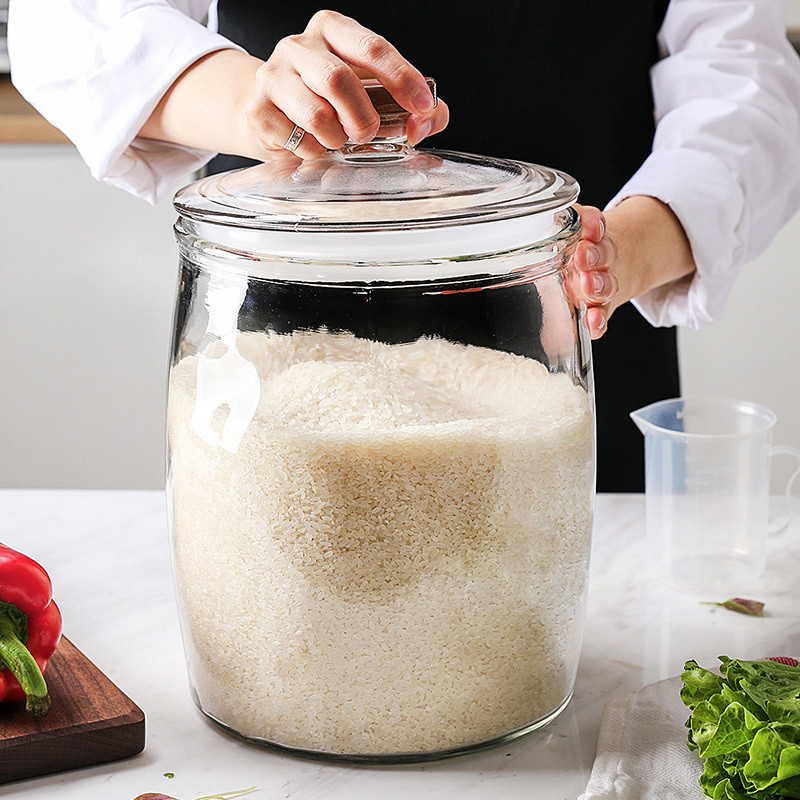 Large Rice Bucket Rice Storage Box Flour Bucket M Jar Large Capacity ...