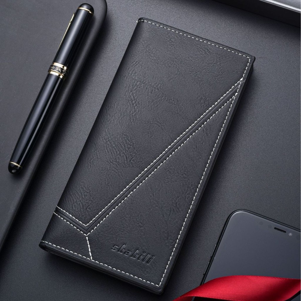 New Men's Long Wallet Money Clip Ultra-thin Casual Wallet Multi-card ...