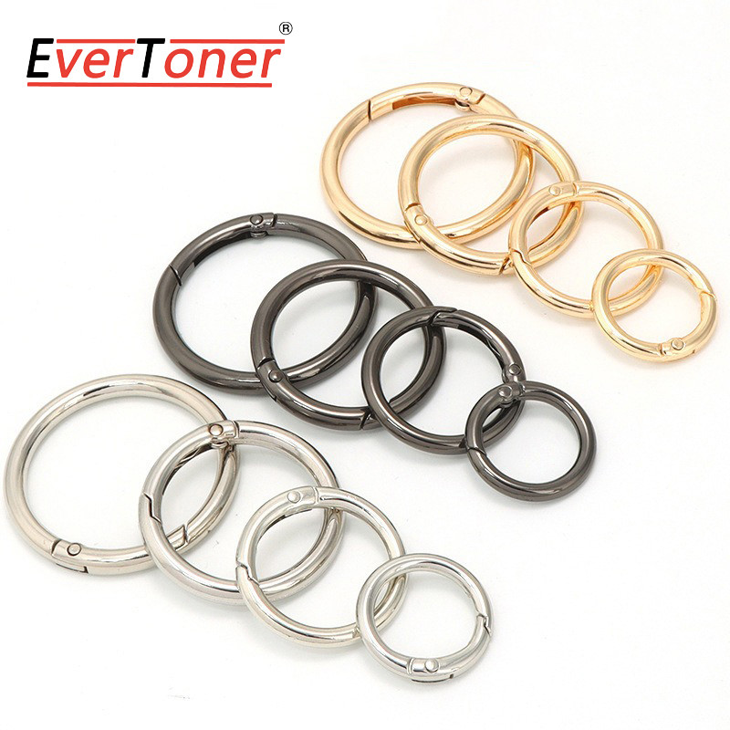 EverToner Metal Spring Gate O Ring Openable Keyring Leather Craft Bag ...
