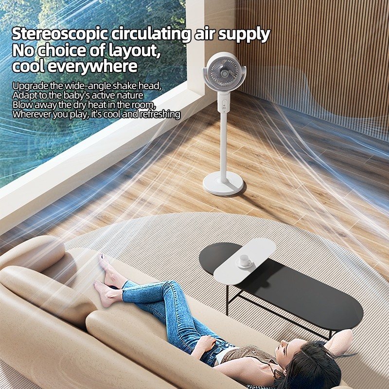Remote Control Floor Fan 5 Levels Adjustable Remote Control Timer Home ...