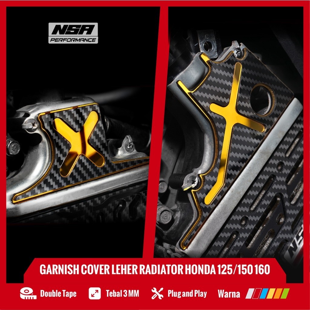 NSA Honda CARBON Radiator NECK COVER (VARIO PCX ADV STYLO) Honda ...