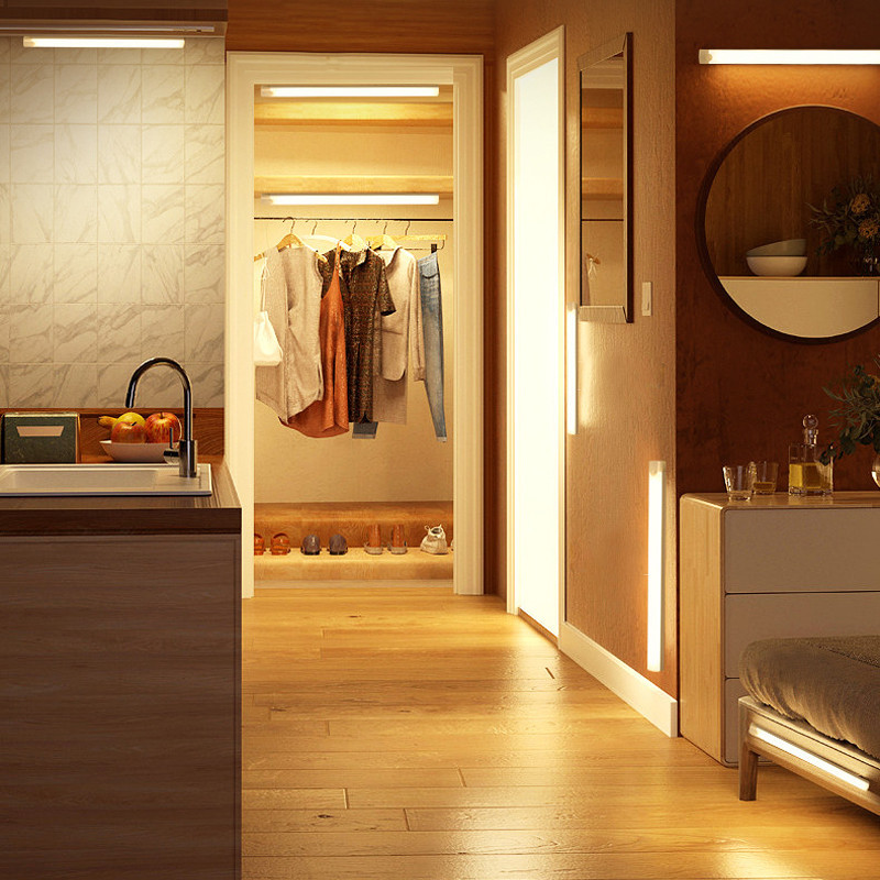 LED Ultra Thin Under Cabinet Lights Motion Sensor night light Wireless ...