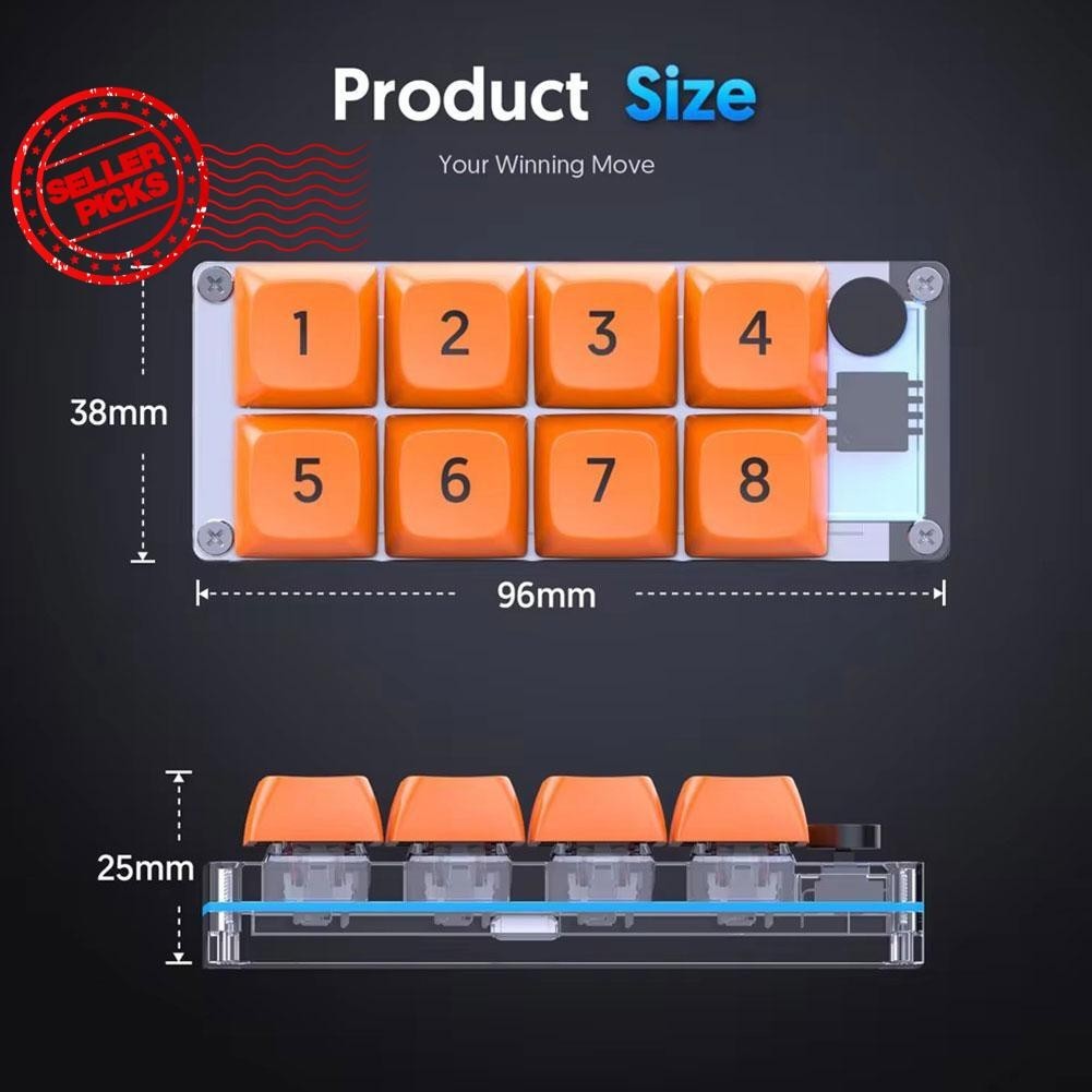 8 Keys Programming Macro Custom Keyboard Rgb Usb Wired Gaming Photoshop ...