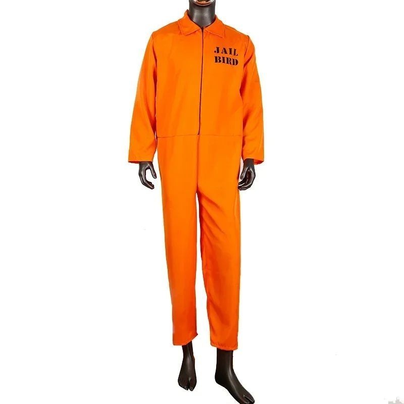 Cosplay Costume Prison Uniform Prison Orange Jumpsuit Aldult Man ...