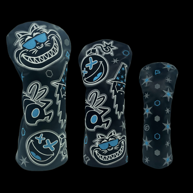 Caterpillar Cat Wizard Golf Club #1 #3 #5 Wood Headcovers Driver ...