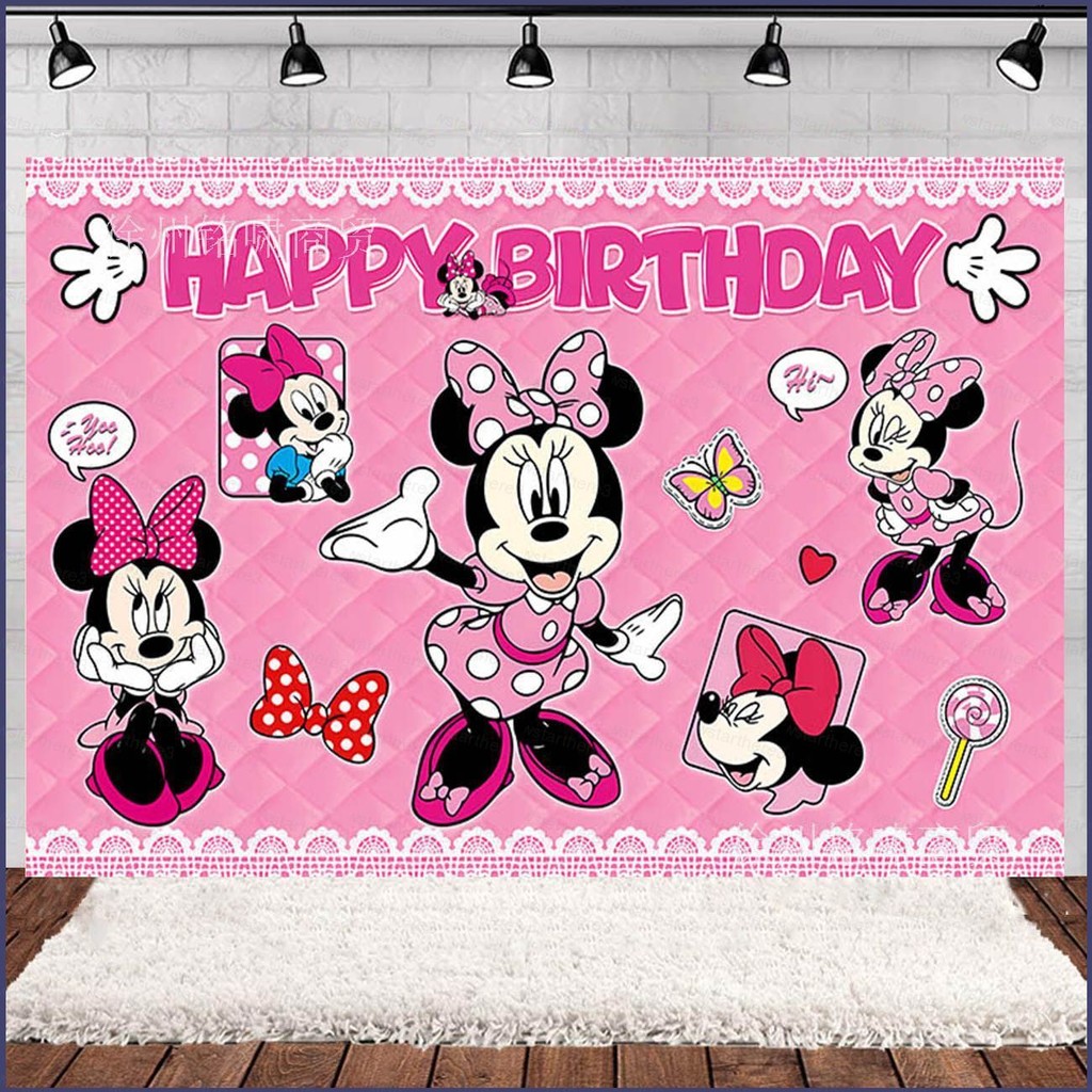 YE Minnie Mouse cartoon pink Theme decoration CelebrateParty Photo ...