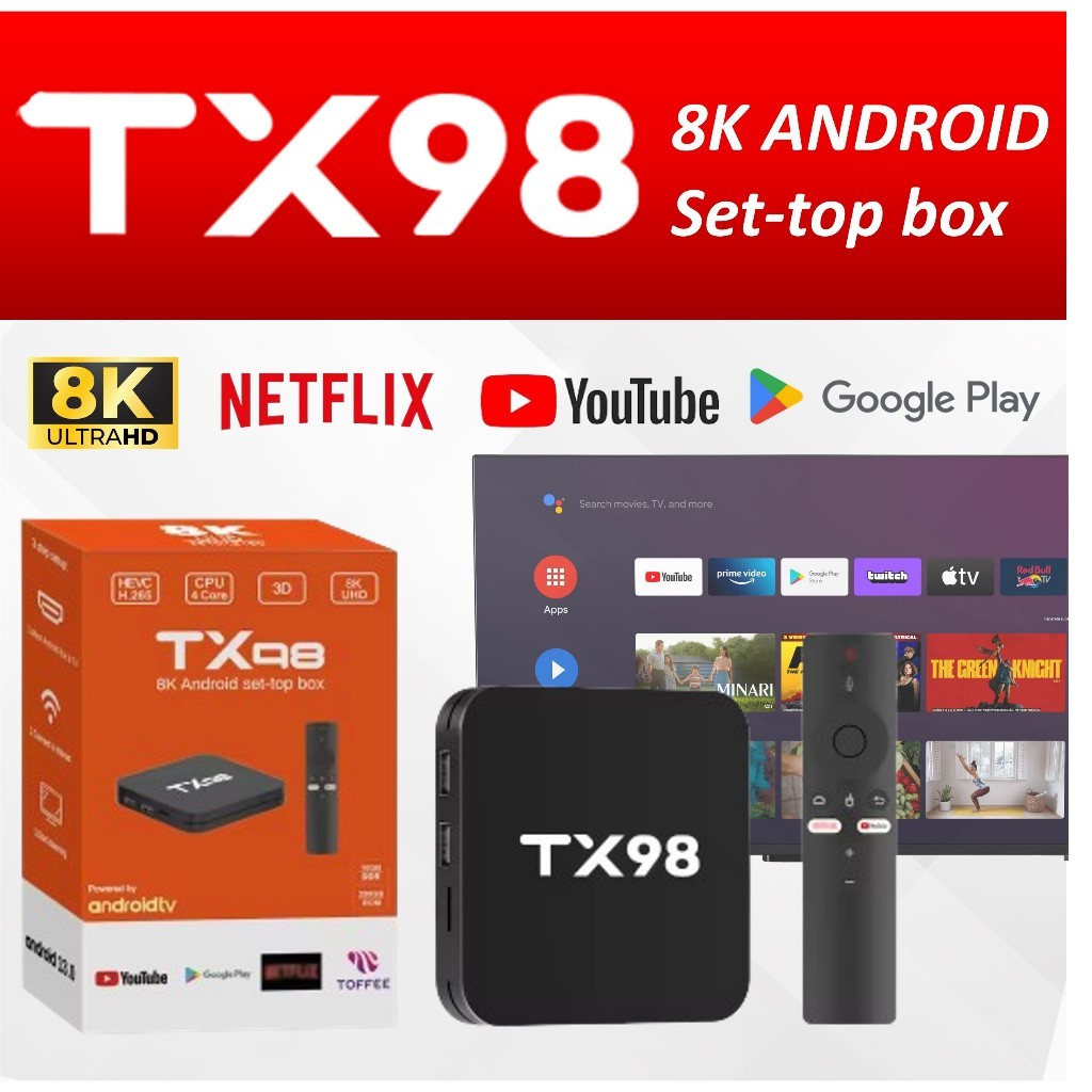 TX98 8K Android Set-Top Box 16GB DDR 256GB ROM Android Box You Tube ...