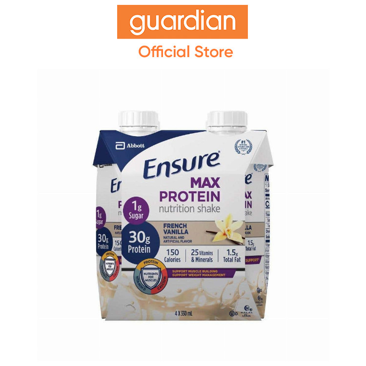 Ensure Max Protein French Vanilla 330ml x 4, High Protein Drink ...