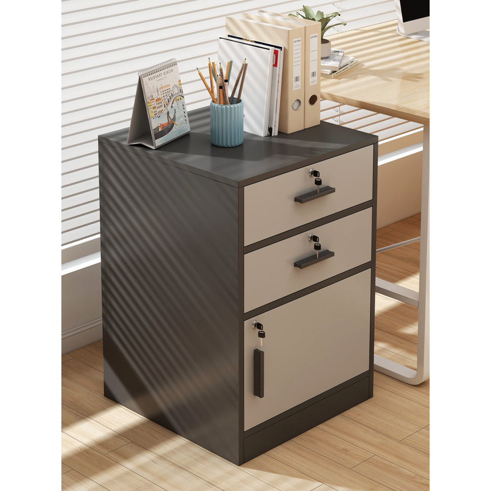 File Cabinet Office Wooden with Lock Small Cabinet Mobile Storage ...
