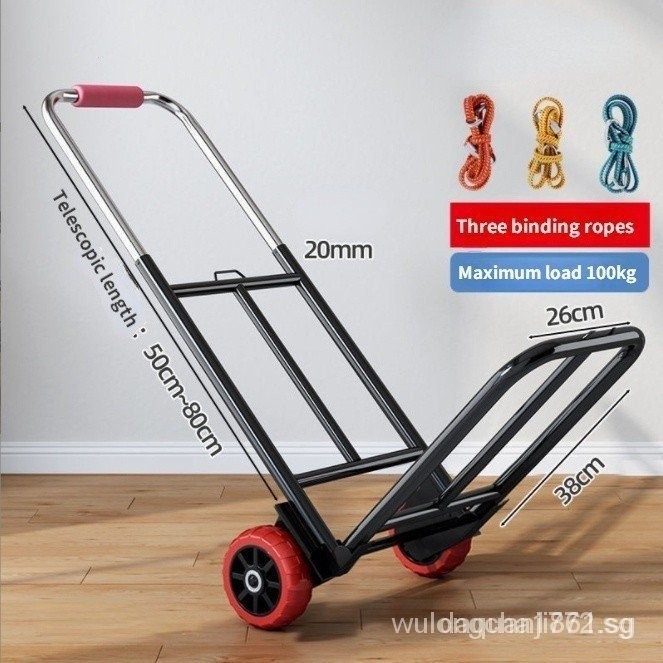 (Ready stock) heavy duty folding L trolley 100kg/hand truck cart with ...