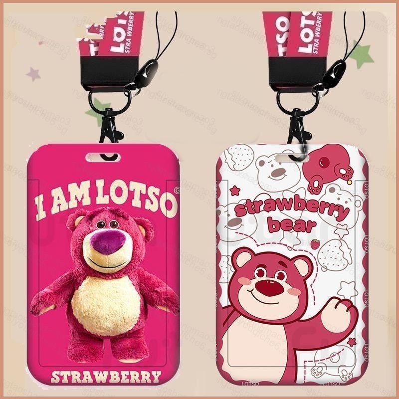 Lotso strawberry bear cutting sleeve Ferrule Cute Student Bus Card Meal ...