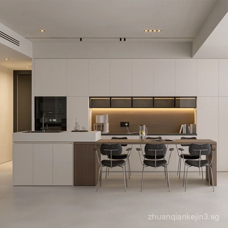 Kitchen Island Dining Table Integrated Retractable Household Stone ...