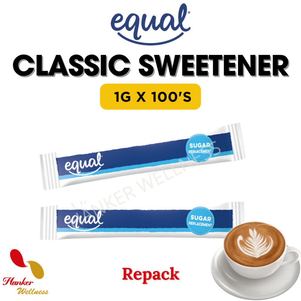 EQUAL Classic Sweetener Sticks Sugar Replacement Zero Calorie Sweetened ...
