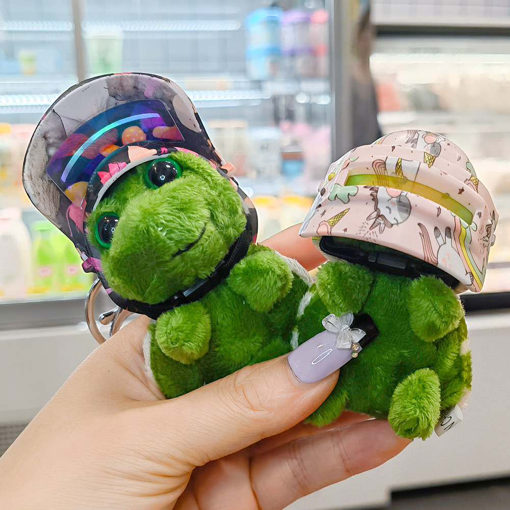 Turtle Doll Keychain Tik Tok Three-Level Helmet Wearing Turtle Keychain ...