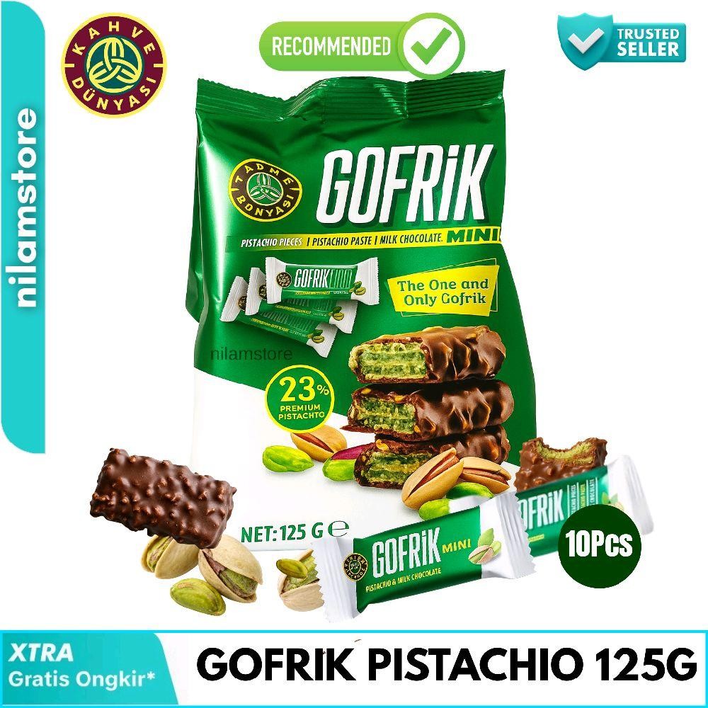 Gofrik Pistachio Gofrik milk Chocolate Pistachio 125g contains 10 pcs ...