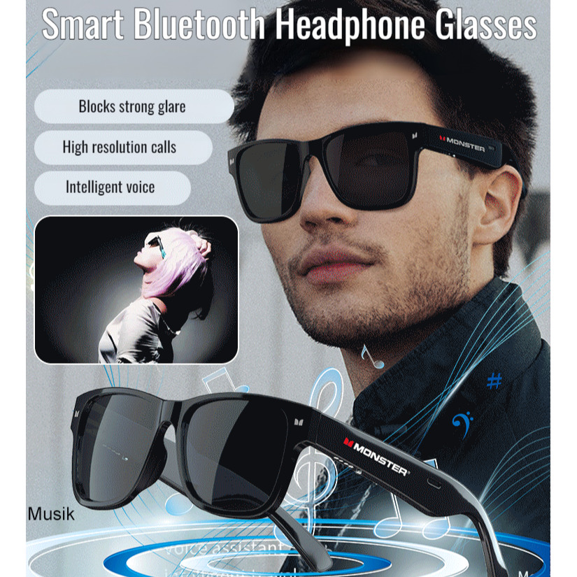 Smart wireless music glasses blue light blocking bluetooth call glasses ...
