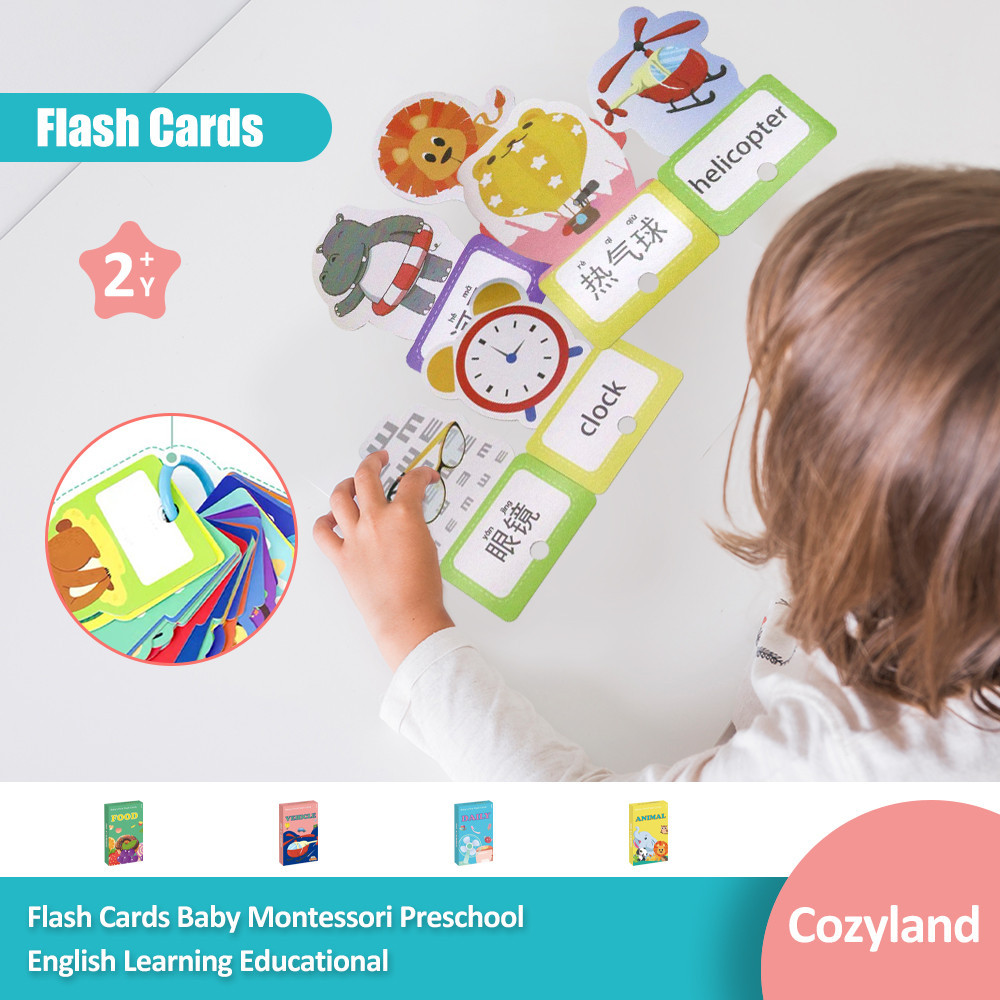 Cozyland Flash Cards For Kids Montessori Educational Toy English ...
