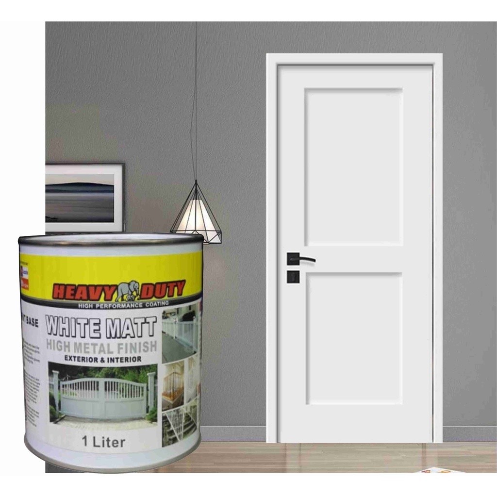 1L ( WHITE MATT ) HEAVY DUTY PainT White Semi-Gloss (Matt) 1 Liter For ...