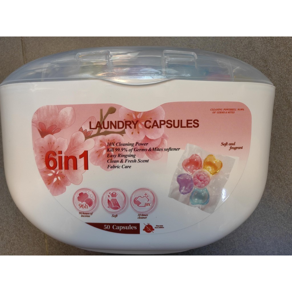 [SG Stocks]50pods 10X Cleaning 5in1 6in1 7in1 Plant Based Laundry Capsules .Anti-baterial ...