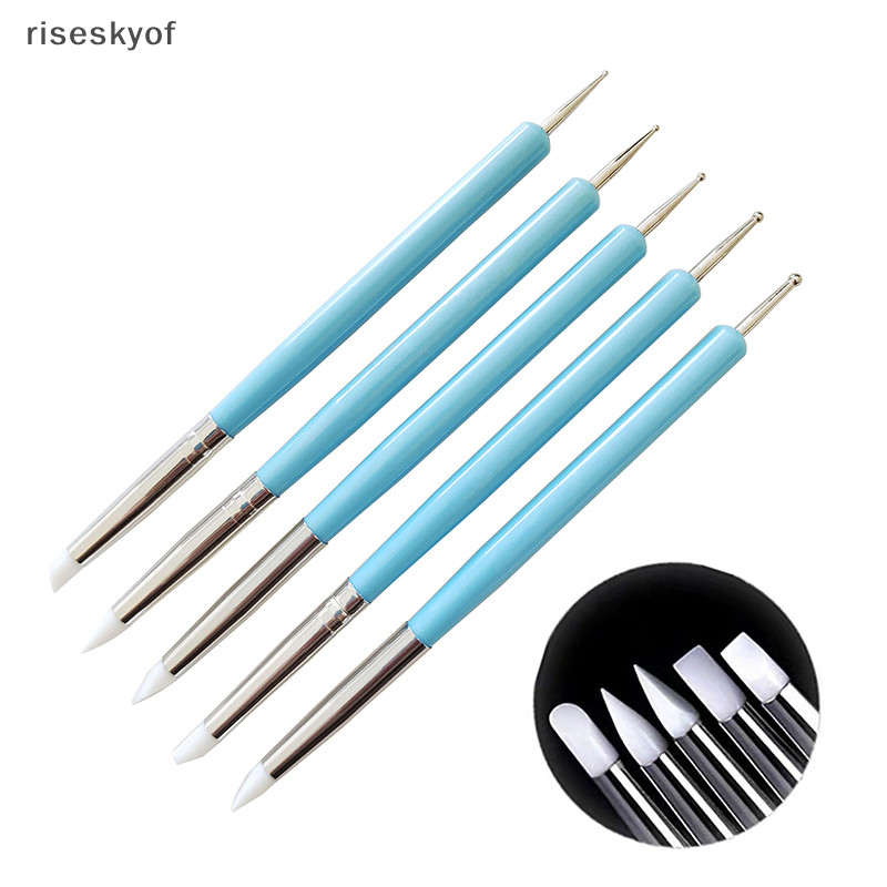 riseskyof 5Pcs/Set Stainless Steel Two Head Sculpg Polymer and Soft ...