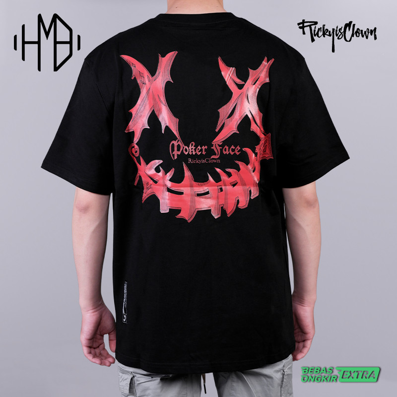 Ricky Is Clown Red Blood Tee Black 100% Cotton Printed Short Sleeve Men ...