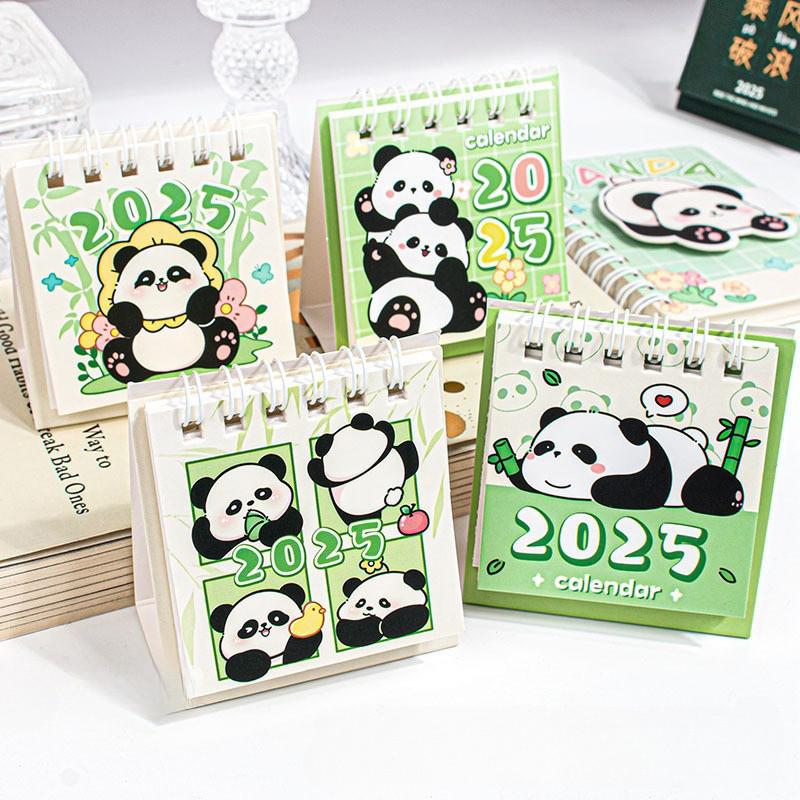 2025 Desk Calendar Cartoon Mini Calendars Cute Animal Pattern Coil ...