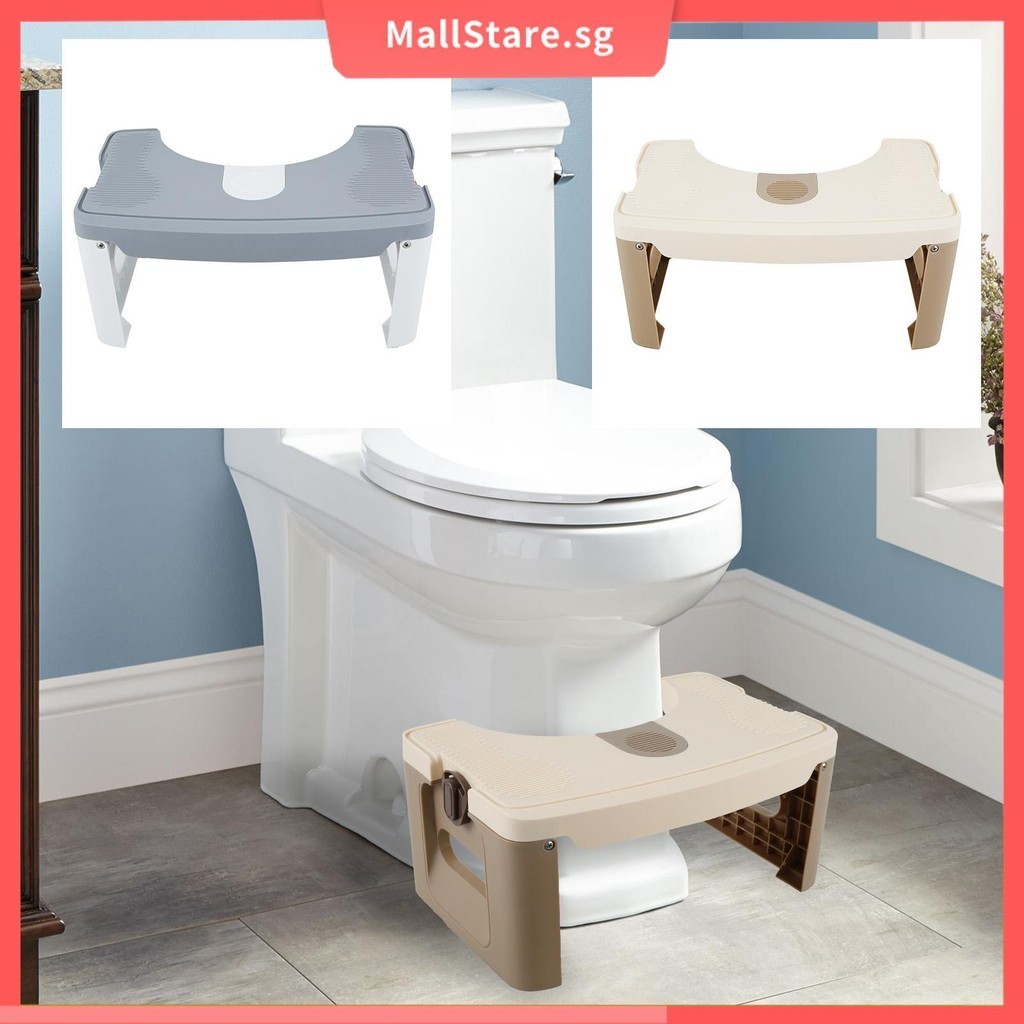 Toilet Footstool with Double Nonslip Design Foldable Toilet Squat Stool ...