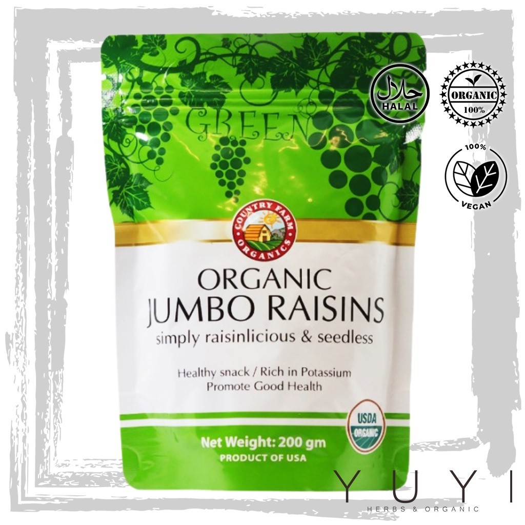 【Country Farm】Organic Jumbo Raisins (Green) - 200g | Shopee Singapore