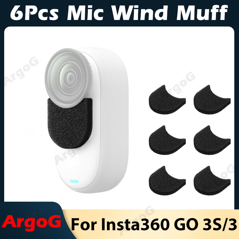 ArgoG 6Pcs Mic Wind Muff for Insta360 GO 3S / GO 3 Wind Noise Reduction ...