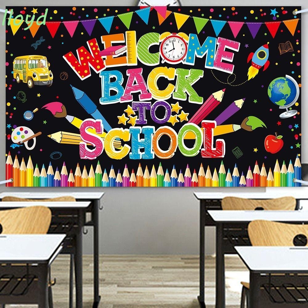 LLOYD Welcome Back Backdrop Banner, Hanging Folding Back To School ...