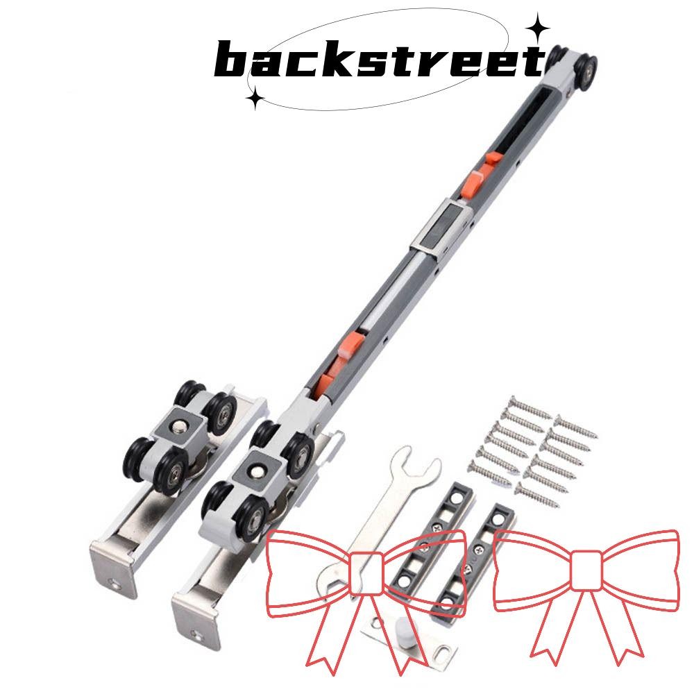 BACKSTREET Sliding Door Wheel, Metal Buffer Rail Track Full Set ...