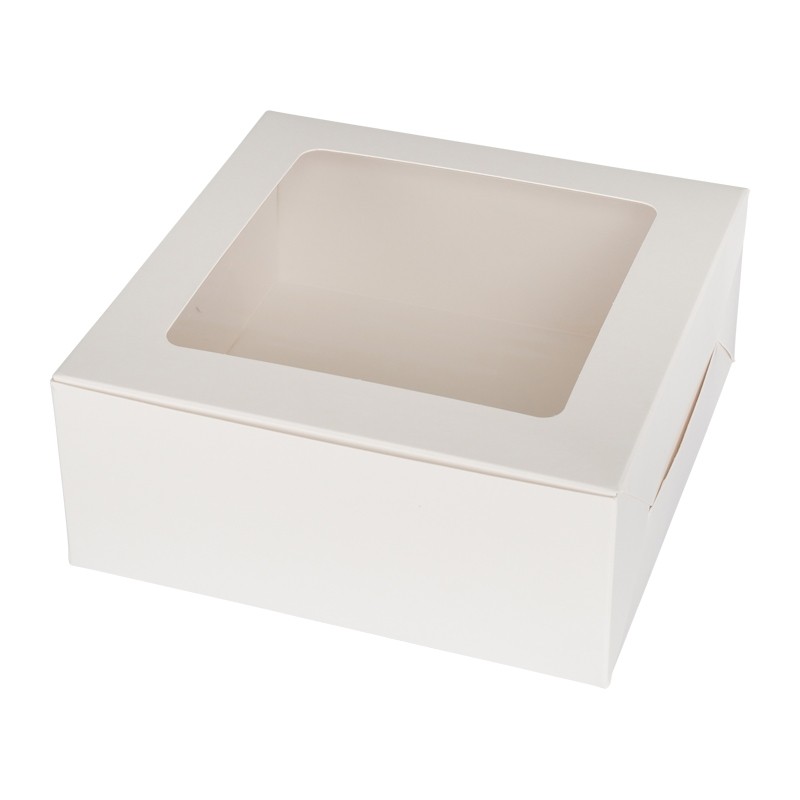 Cake Box Plain White Window Square 7x7x3inch 5pcs | Shopee Singapore
