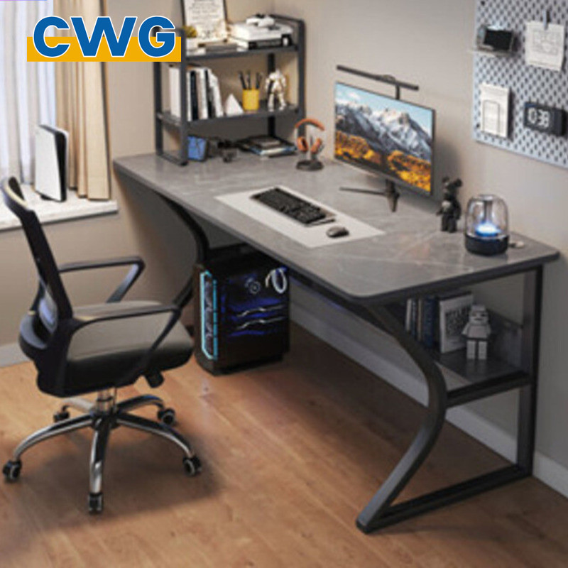 HUA Curved Frame Steel Wood Computer Table E-sport Design Study Desk ...