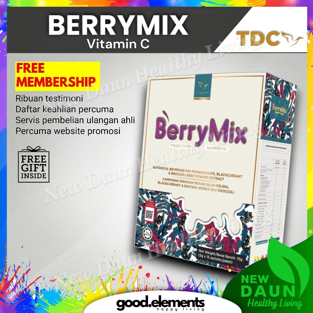 TDC BERRYMIX BERRY MIX Vitamin C High Antioxidant 1 box 15 sachet ...