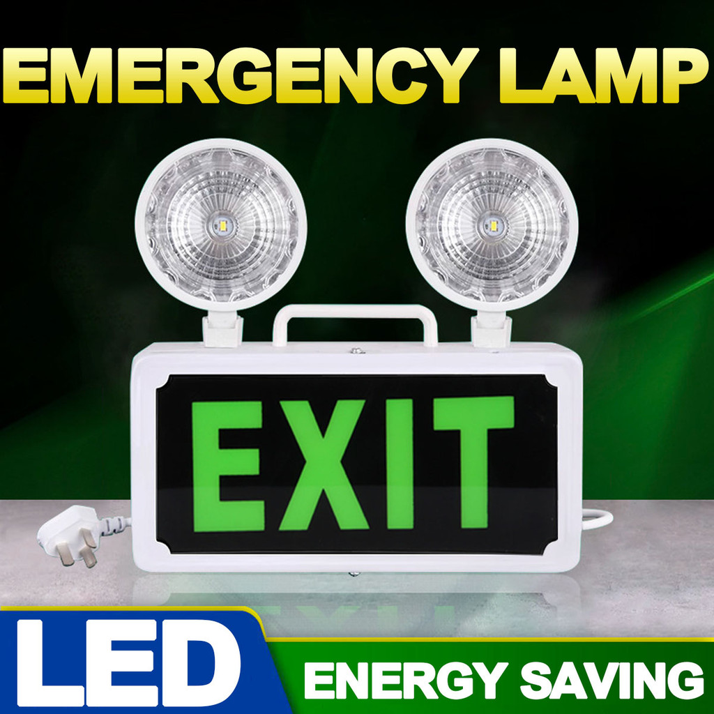 Exit sign lights Automatic Emergency Light Exit Sign Rechargeable 3W | Shopee Singapore