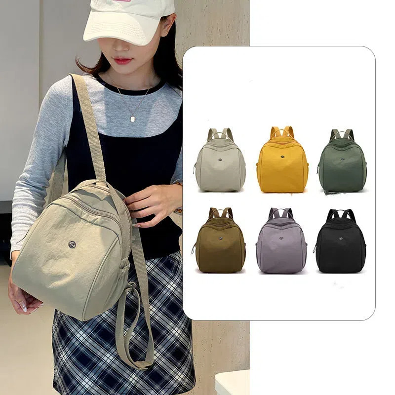 INS Women Small Nylon Backpack Waterproof Multi-pocket Casual Bag Pack ...