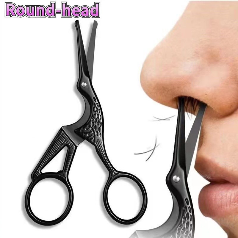 Stainless Steel Portable Mustache Nose Ear Hair Remover Scissor Trimmer ...