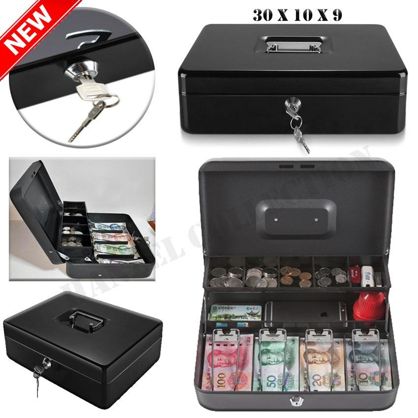 [CPU IS DRY](12inches/30cm) Multipurpose Portable Metal Cash Box Vault ...