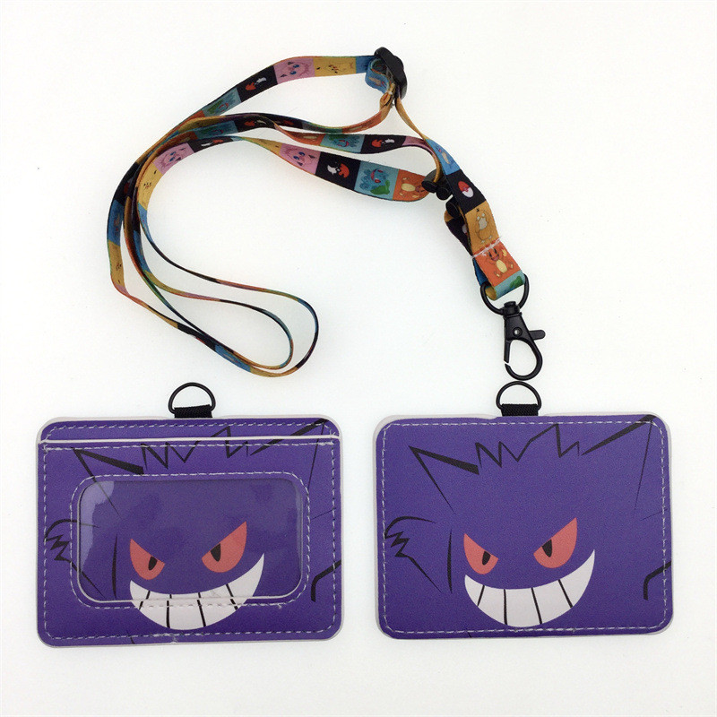 Pokemon Pikachu Card Holder Lanyard Men's Slide Card Holders Student ...